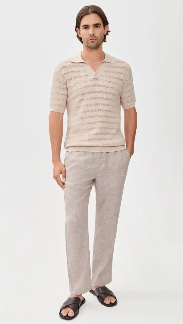 Frescobol Carioca Rino Cotton Jacquard Wave Knit Polo
