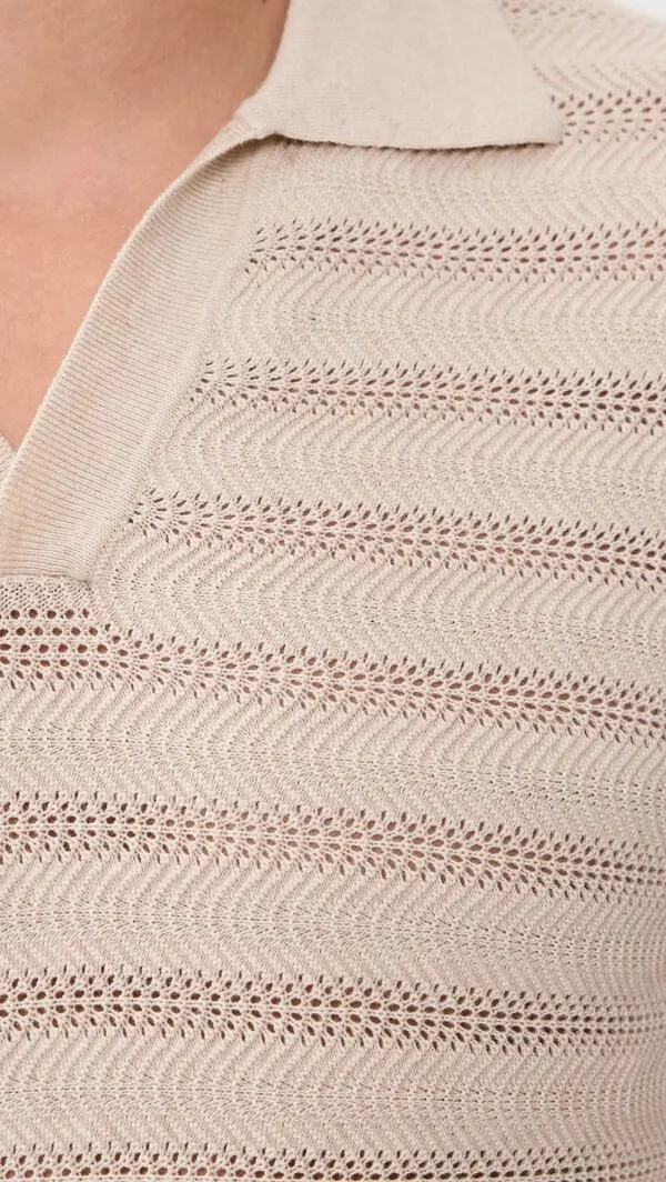 Frescobol Carioca Rino Cotton Jacquard Wave Knit Polo