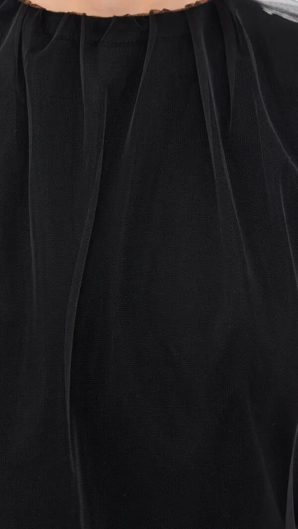 MEIMEIJ Sleeveless Tulle Jewel Neck Top
