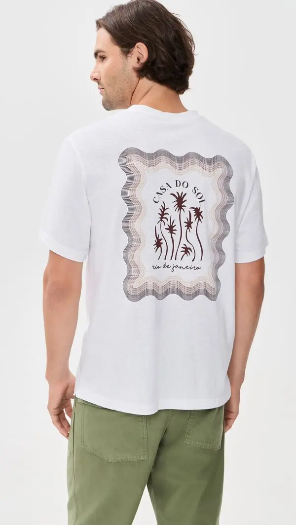 Frescobol Carioca Dinis Cotton Box Wave Printed T-shirt