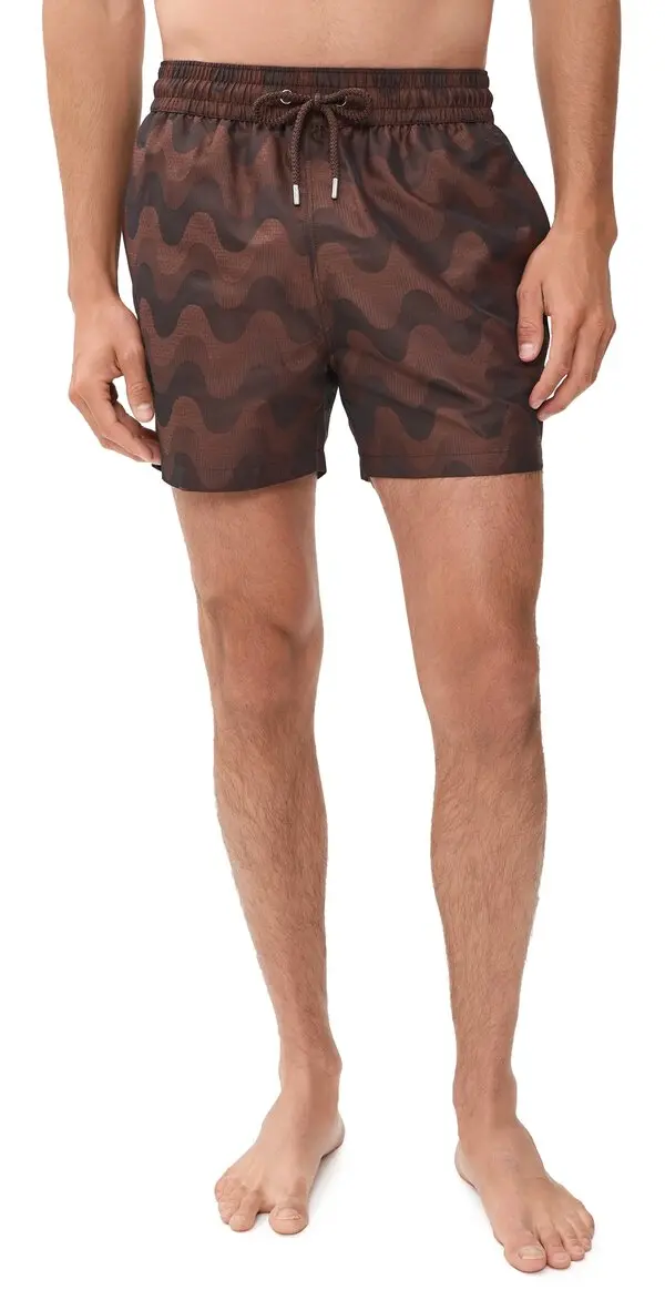 Frescobol Carioca Rio Sport Copacabana Jacquard Swim Trunks 4 - Cacao