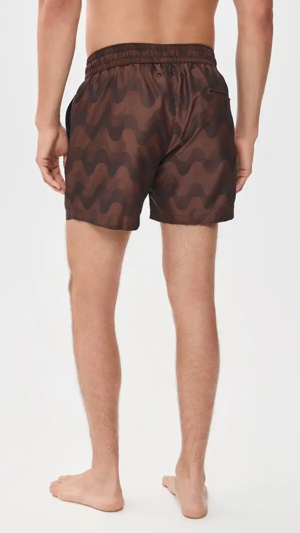 Frescobol Carioca Rio Sport Copacabana Jacquard Swim Trunks - Cacao