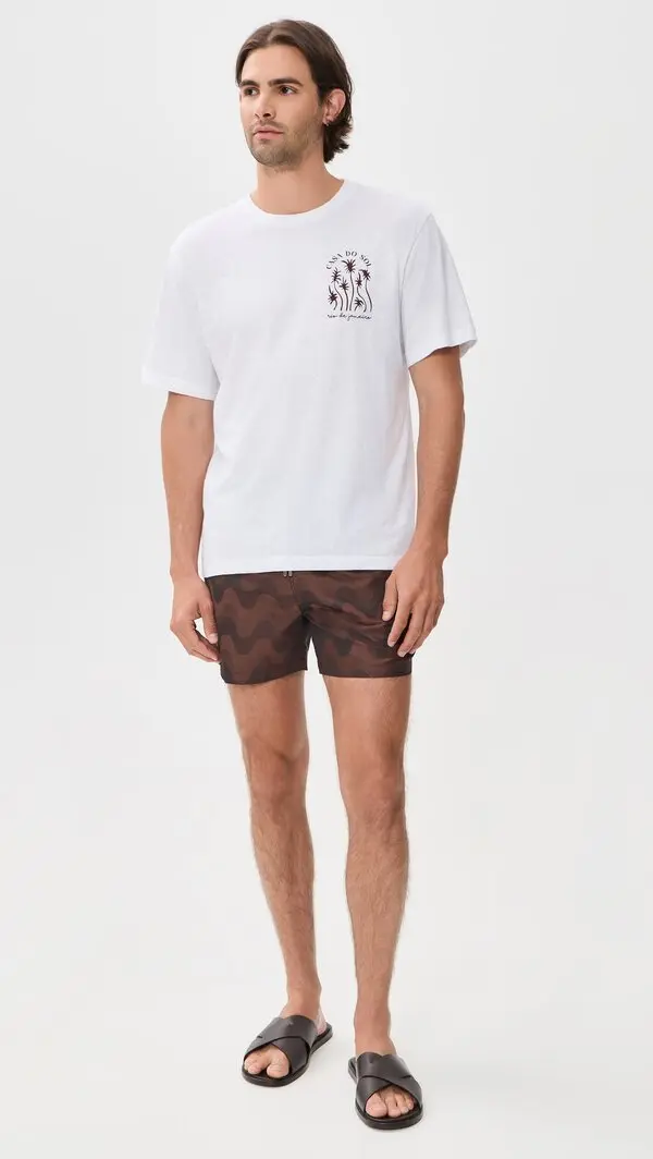 Frescobol Carioca Rio Sport Copacabana Jacquard Swim Trunks - Cacao