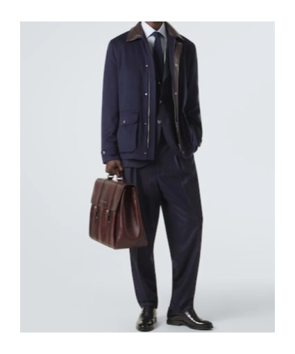 Brunello Cucinelli Leather-trimmed Wool Jacket