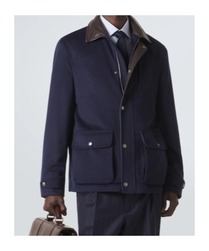 Brunello Cucinelli Leather-trimmed Wool Jacket