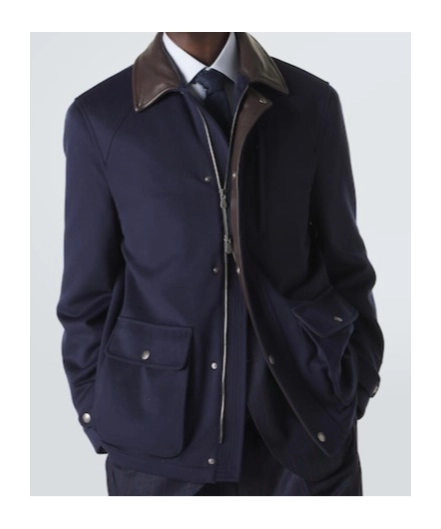 Brunello Cucinelli Leather-trimmed Wool Jacket