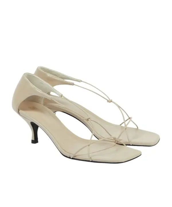 TOTEME Square-toed High-heeled Sandals - Beige