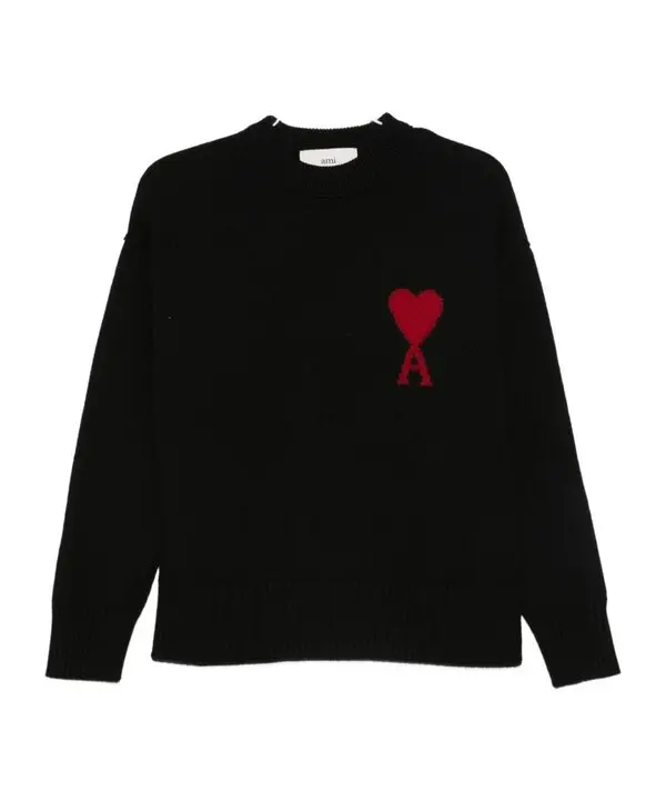 AMI Paris Heart-motif Sweater - Black