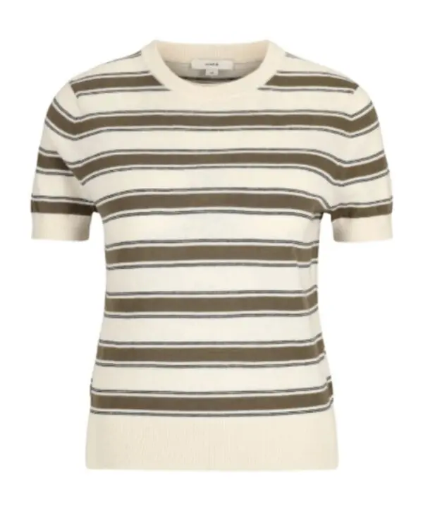 Vince Striped Short-sleeve Sweater
