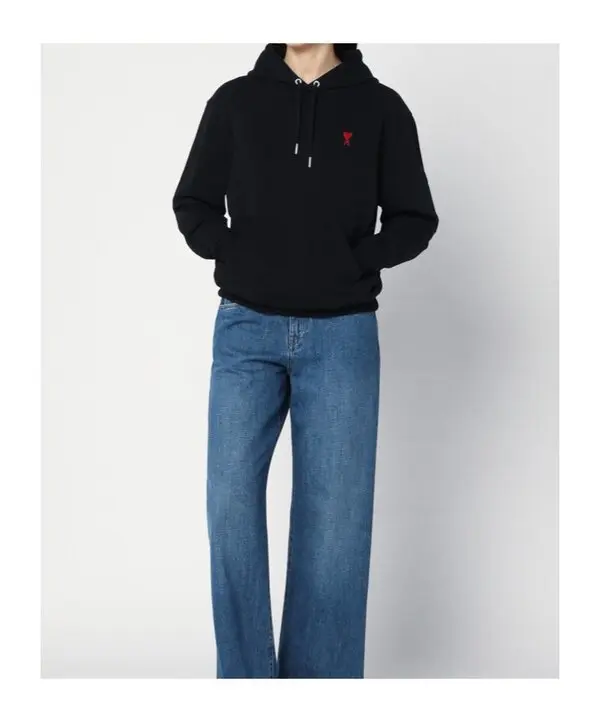 AMI Paris De Coeur Embroidered Hoodie