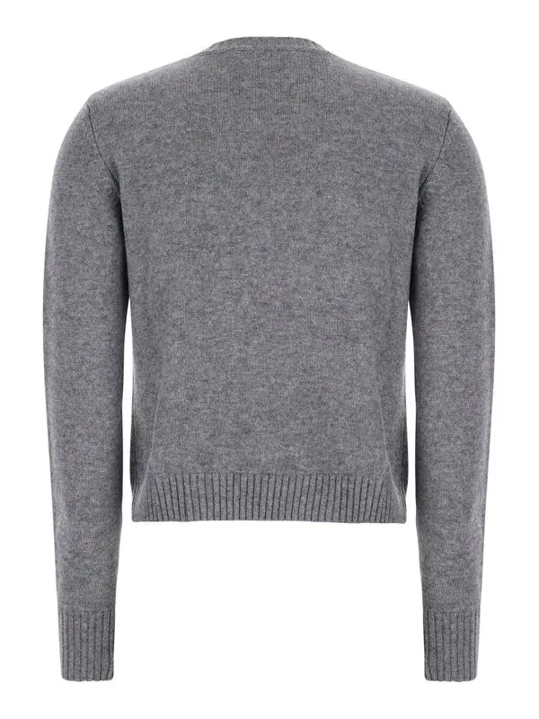 Max Mara Argyle Intarsia Knit Sweater - Light Grey