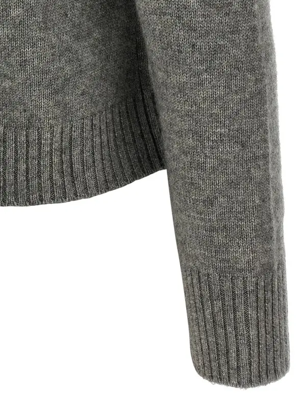 Max Mara Argyle Intarsia Knit Sweater - Light Grey