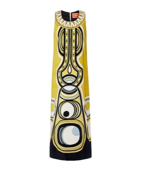 La DoubleJ Totem Printed Cotton Midi Dress