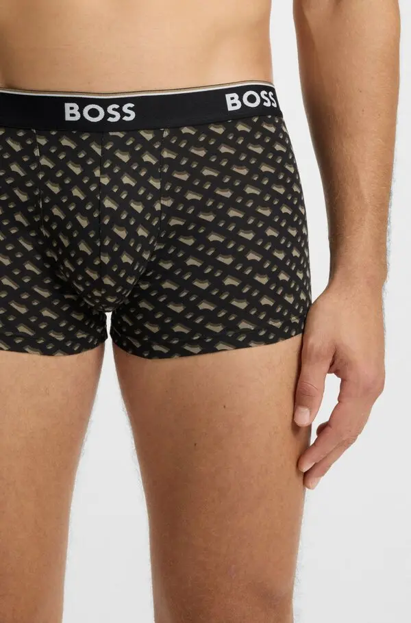 Hugo Boss Patterned Logo Boxers Pack Of Three