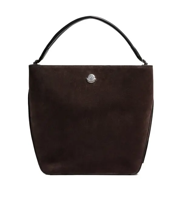 Moncler Carlo Suede Shoulder Bag