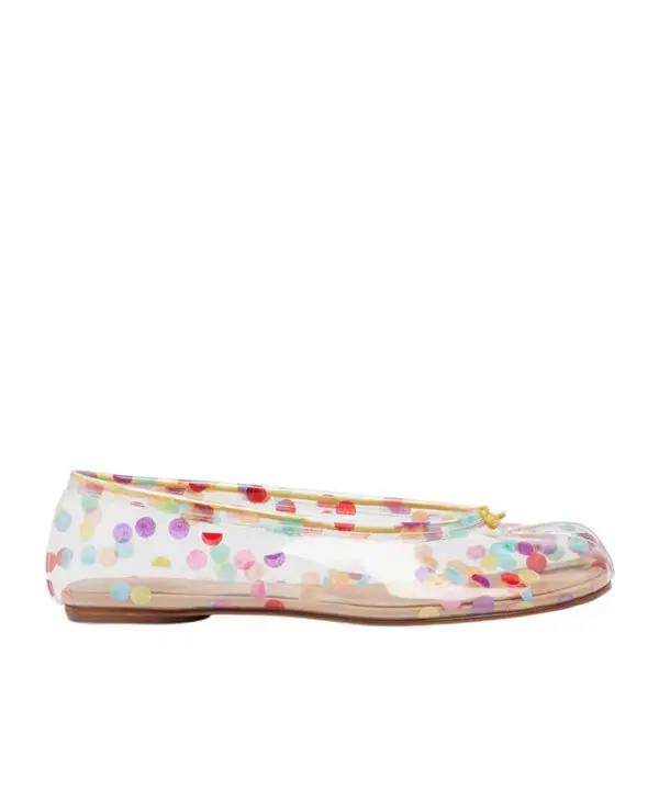 MAISON MARGIELA Tabi Printed Ballet Flats - White