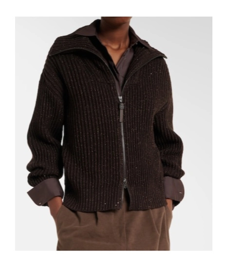 Brunello Cucinelli Monili Zip-up Sweater
