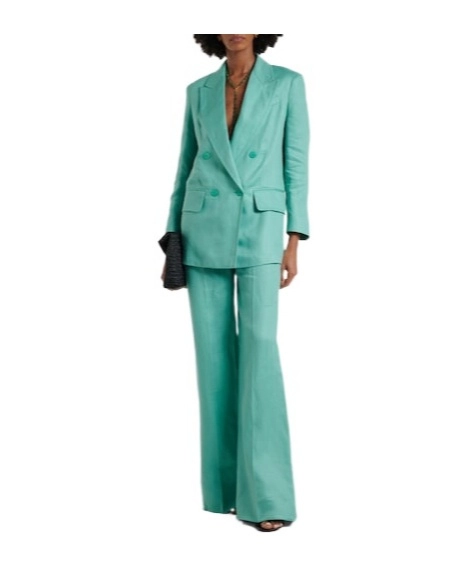 Max Mara Double-breasted Herringbone Linen Blazer