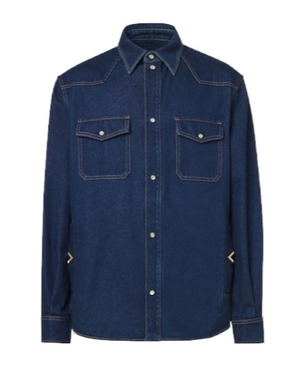 Valentino Garavani Vgold Denim Western Shirt - Blue