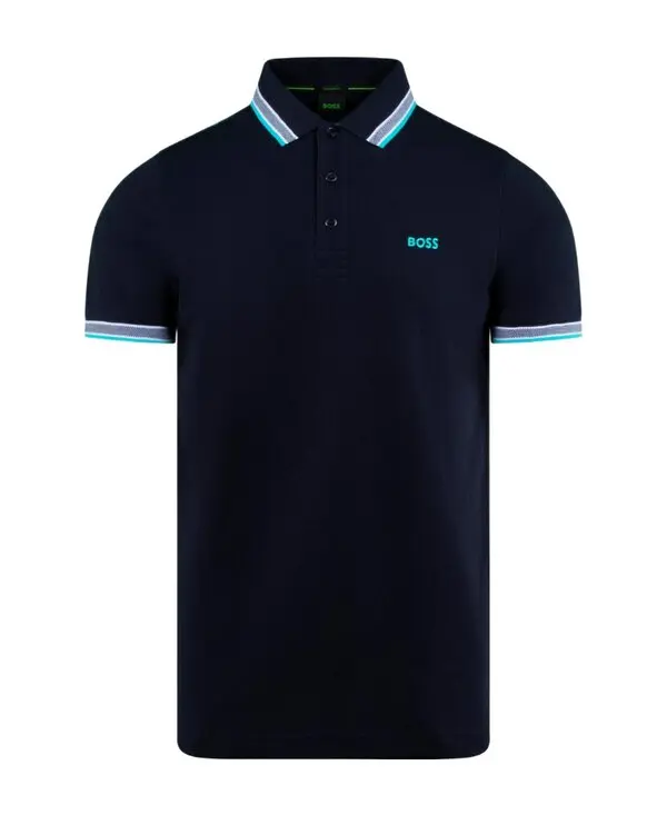 Hugo Boss Logo Embroidered Short-sleeved Polo Shirt - Black