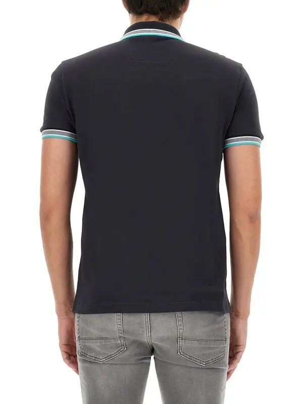Hugo Boss Logo Embroidered Short-sleeved Polo Shirt - Black