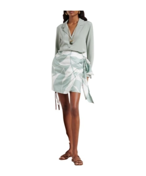 Max Mara Printed Silk Twill Miniskirt