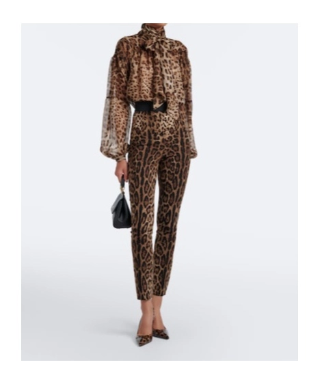 Dolce & Gabbana Lollo Leopard-print Leather Slingback Pumps