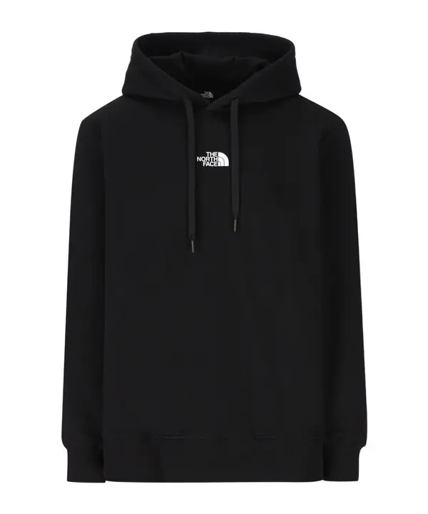 The North Face Logo Printed Drawstring Hoodie - Black
