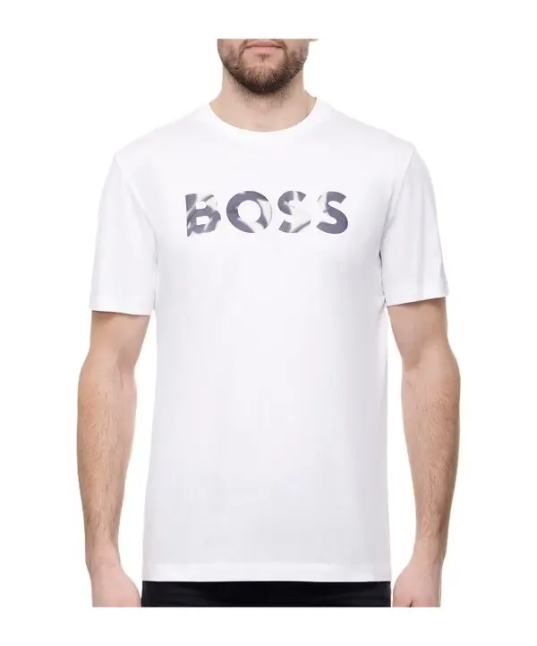 Hugo Boss Logo Printed Crewneck T-shirt - White