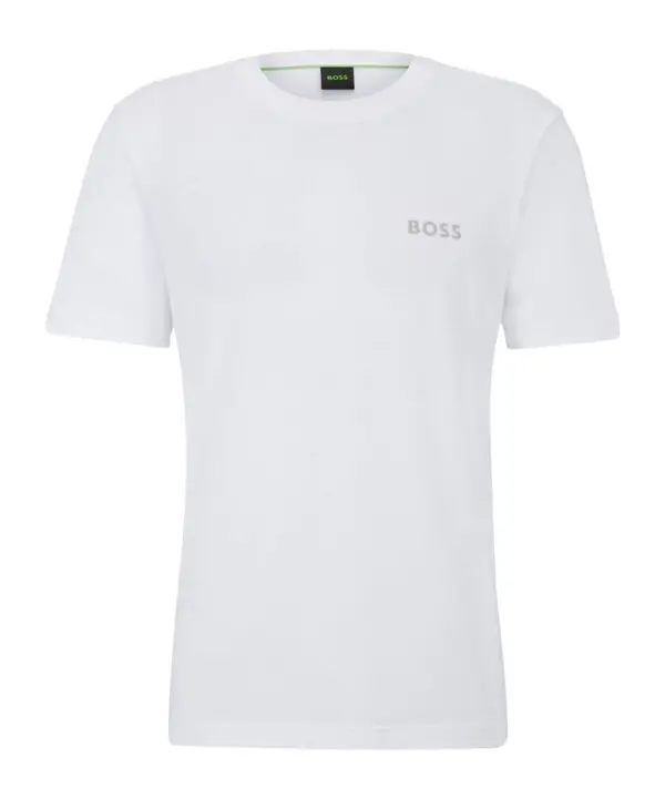 Hugo Boss 3d Mesh Logo Regular-fit T-shirt - White