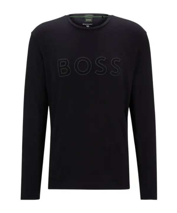 Hugo Boss Maxi Logo Embossed Long-sleeved T-shirt
