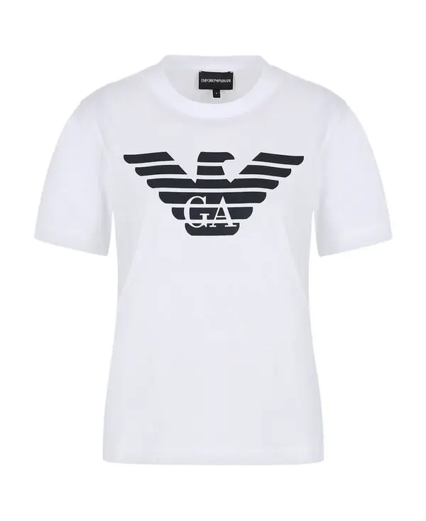 Emporio Armani Logo Printed Crewneck T-shirt - White