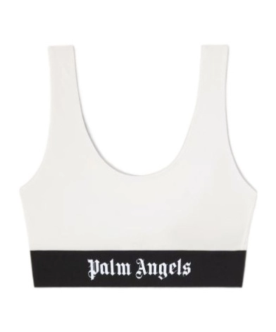 Palm Angels Scoop Back Two-toned Bra - White/black