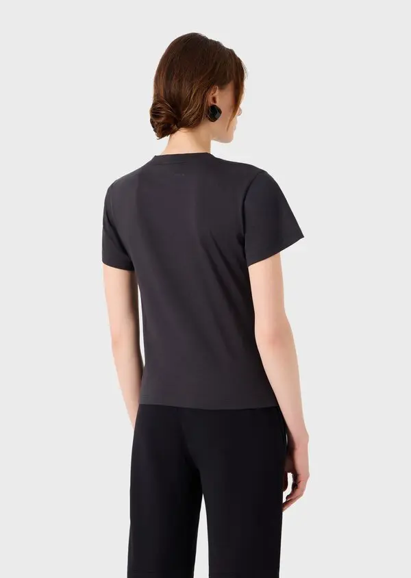 Emporio Armani Logo Print Crewneck T-shirt - Black
