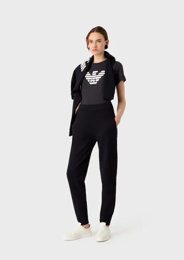 Emporio Armani Logo Print Crewneck T-shirt - Black