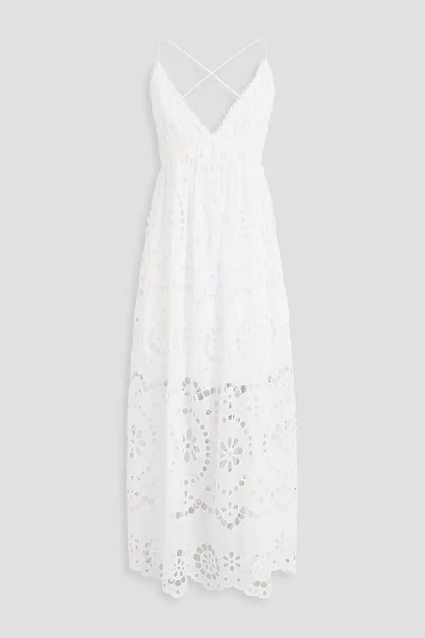 Zimmermann Broderie Anglaise Cotton Maxi Dress - Ivory
