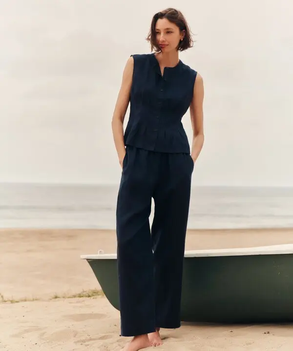 Jenni Kayne Linen Logan Pant - Navy