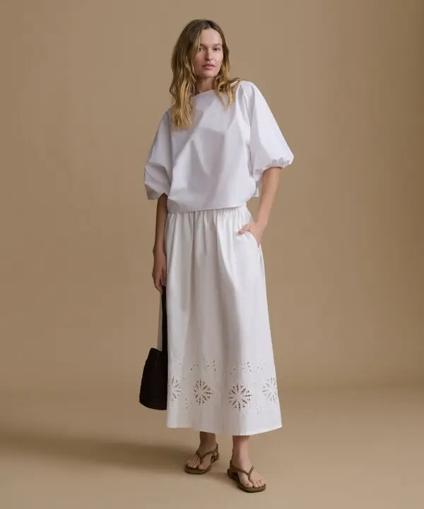 Jenni Kayne Broderie Lauren Skirt - White