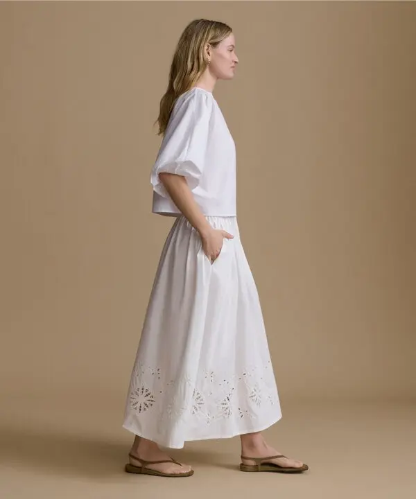 Jenni Kayne Broderie Lauren Skirt - White