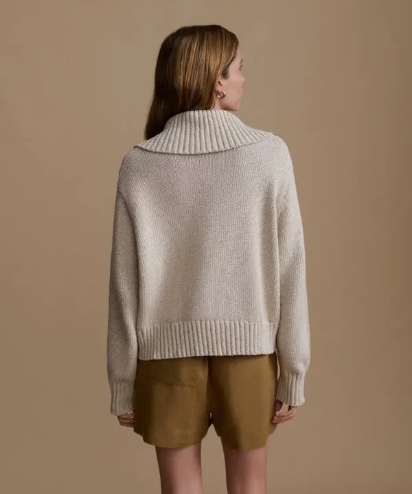 Jenni Kayne Sailor Cardigan In Oat Marl - Tan