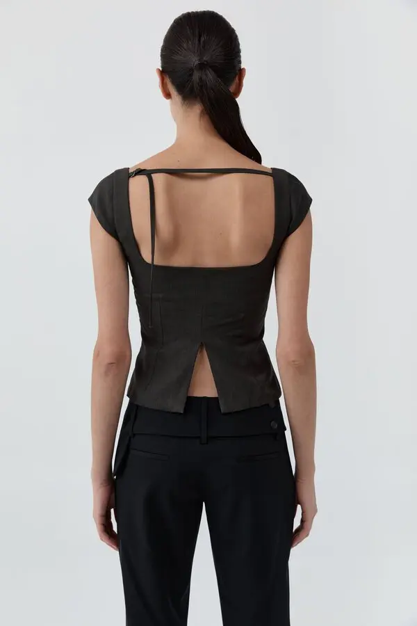 ST. AGNI Wool Cap Sleeve Top