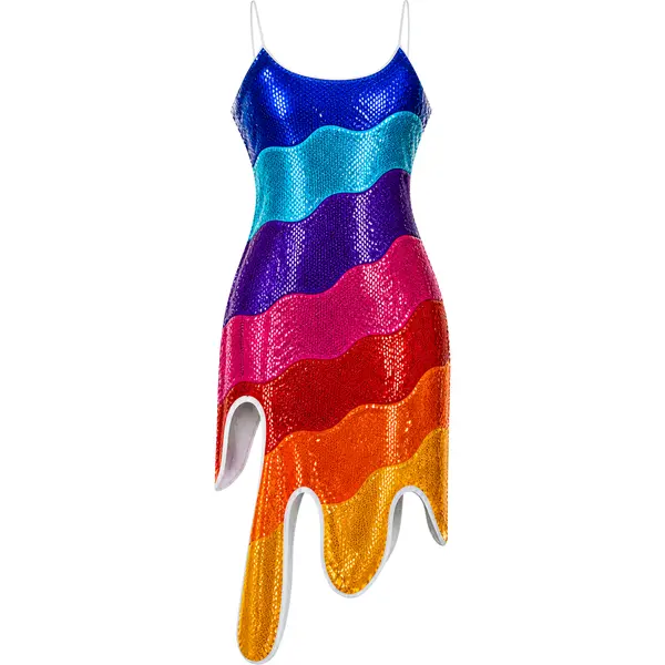 UCHÈ Uche Sequin Wavy Midi Dress - Multicolor