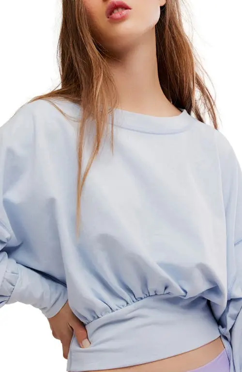 Free People Ruched Cotton-blend Sweatshirt