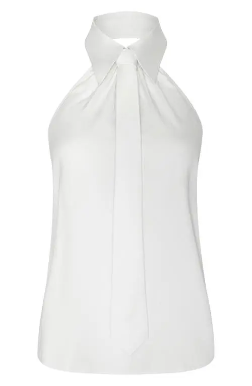 L'Agence Wren Necktie Halter Top - White