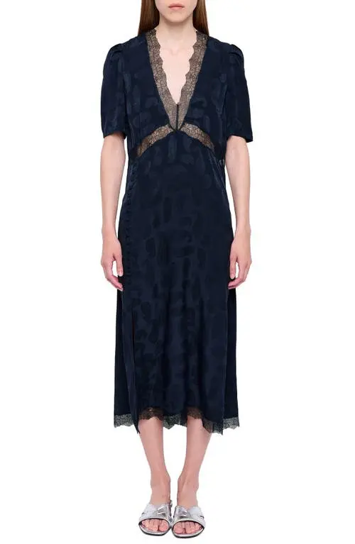 Zadig&Voltaire Redox Paisley Jacquard Silk Midi Dress - Encore