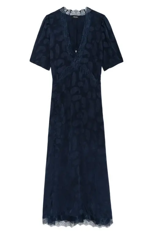 Zadig&Voltaire Redox Paisley Jacquard Silk Midi Dress