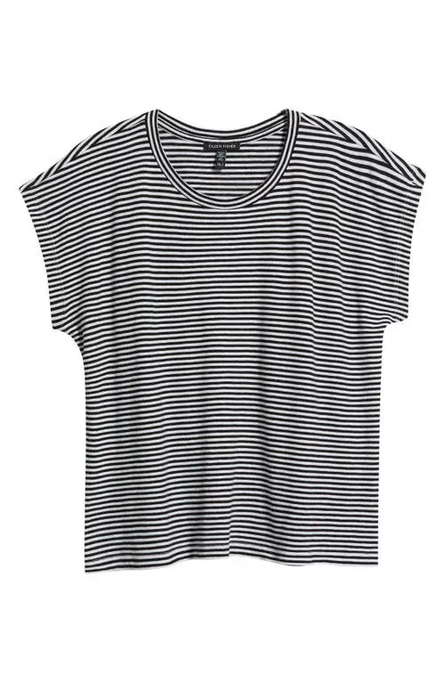 Eileen Fisher Striped Organic Cotton T-shirt - Black White