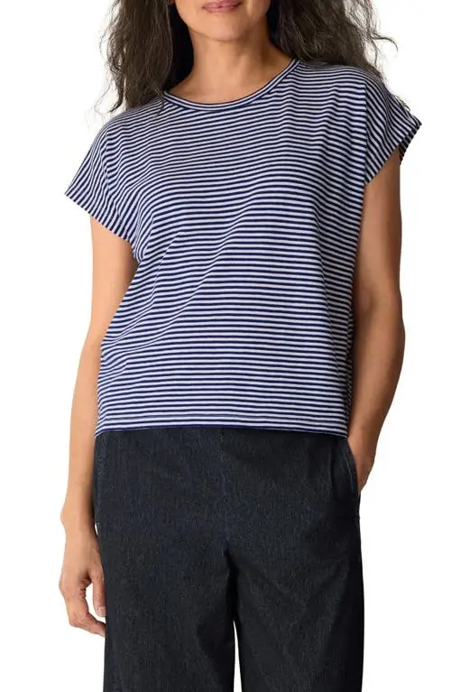 Eileen Fisher Striped Organic Cotton T-shirt - Infinity