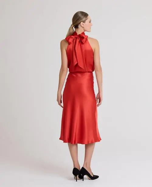 REALLY WILD CLOTHING Beatrice Silk Satin Midi Slip Skirt