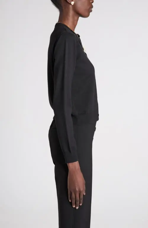 Valentino Garavani Embroidered Bow Appliqué Virgin Wool Cardigan